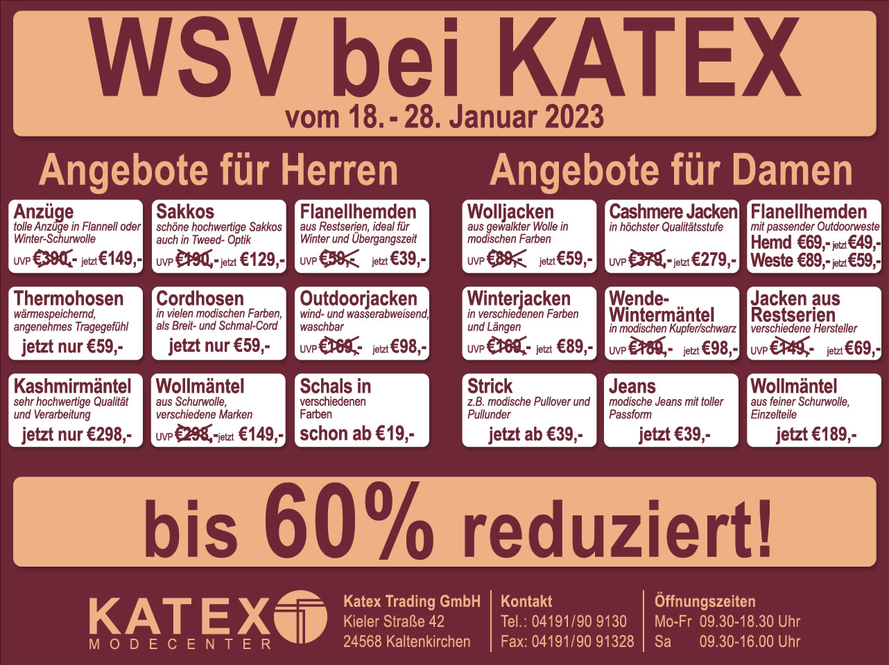 KATEX Modecenter Kaltenkirchen - Damenmode Herrenmode - Bekleidung